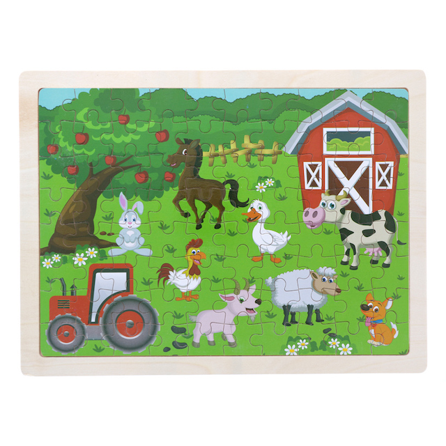 Wooden Farm Animal Puzzle Set for Kids 80 pieces Puzzle For Kids ...